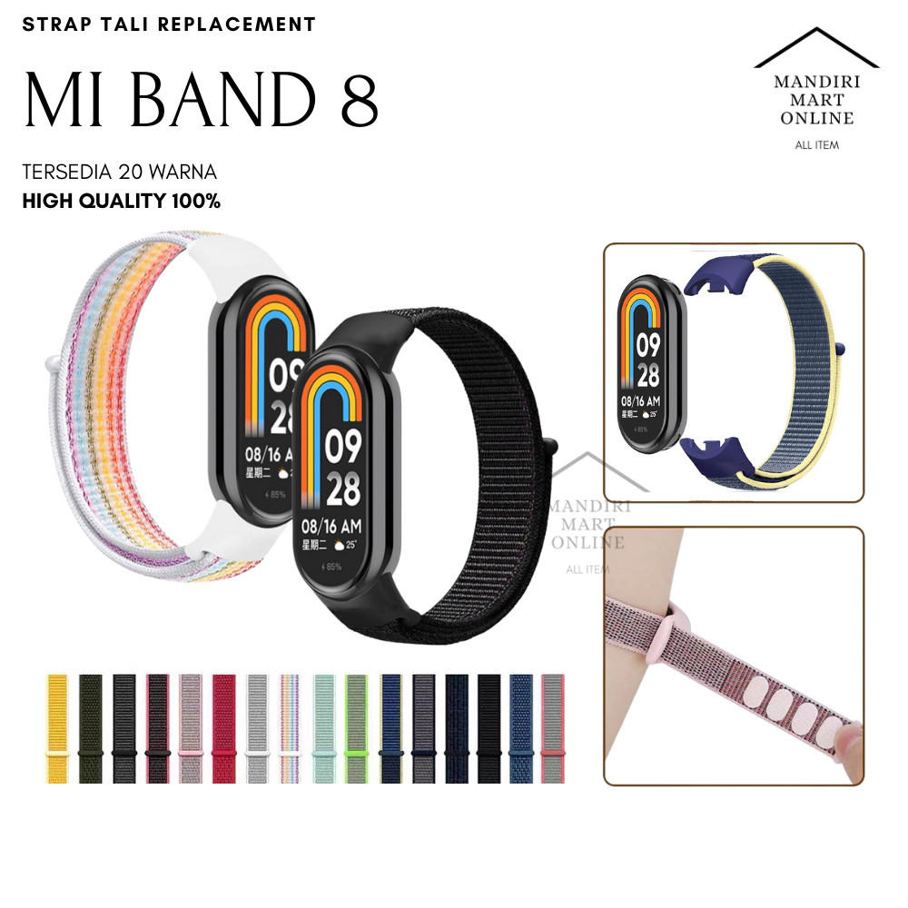 Jual Strap Nylon Xiaomi Mi band 8 / Tali Pengganti Miband 8 Nilon | Shopee Indonesia