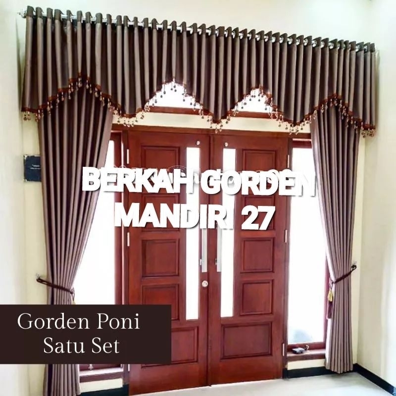 Jual Satu set Gorden Poni Jendela dan Pintu Tengah Ruang Tamu Hordeng ...