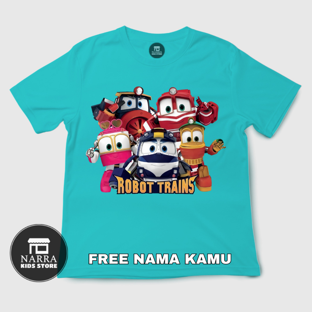 Jual Kaos Anak Custom Gambar Kartun Robot Train Kereta Baju Unisex Bahan Premium Cotton Combed ...
