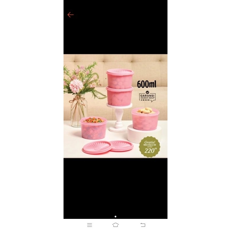Jual mini deco canister tupperware 600ml(1) | Shopee Indonesia