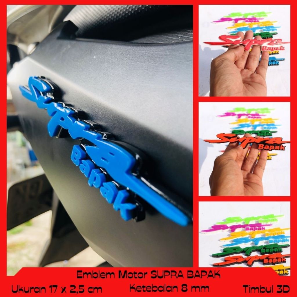 Jual EMBLEM MOTOR SUPRA BAPAK VARIASI TIMBUL 3DIMENSI BAHAN FIBER GLASS ...