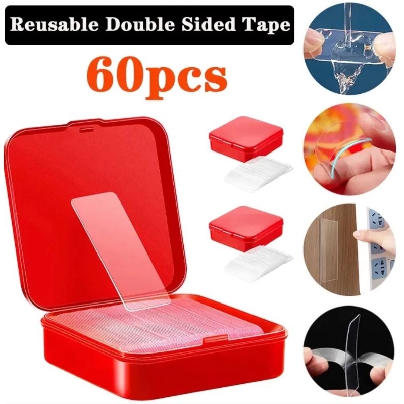Jual (HY) DOUBLE TAPE STICKER 1 BOX ISI 60PCS / DOUBLE TAPE GEL 2 SISI ...