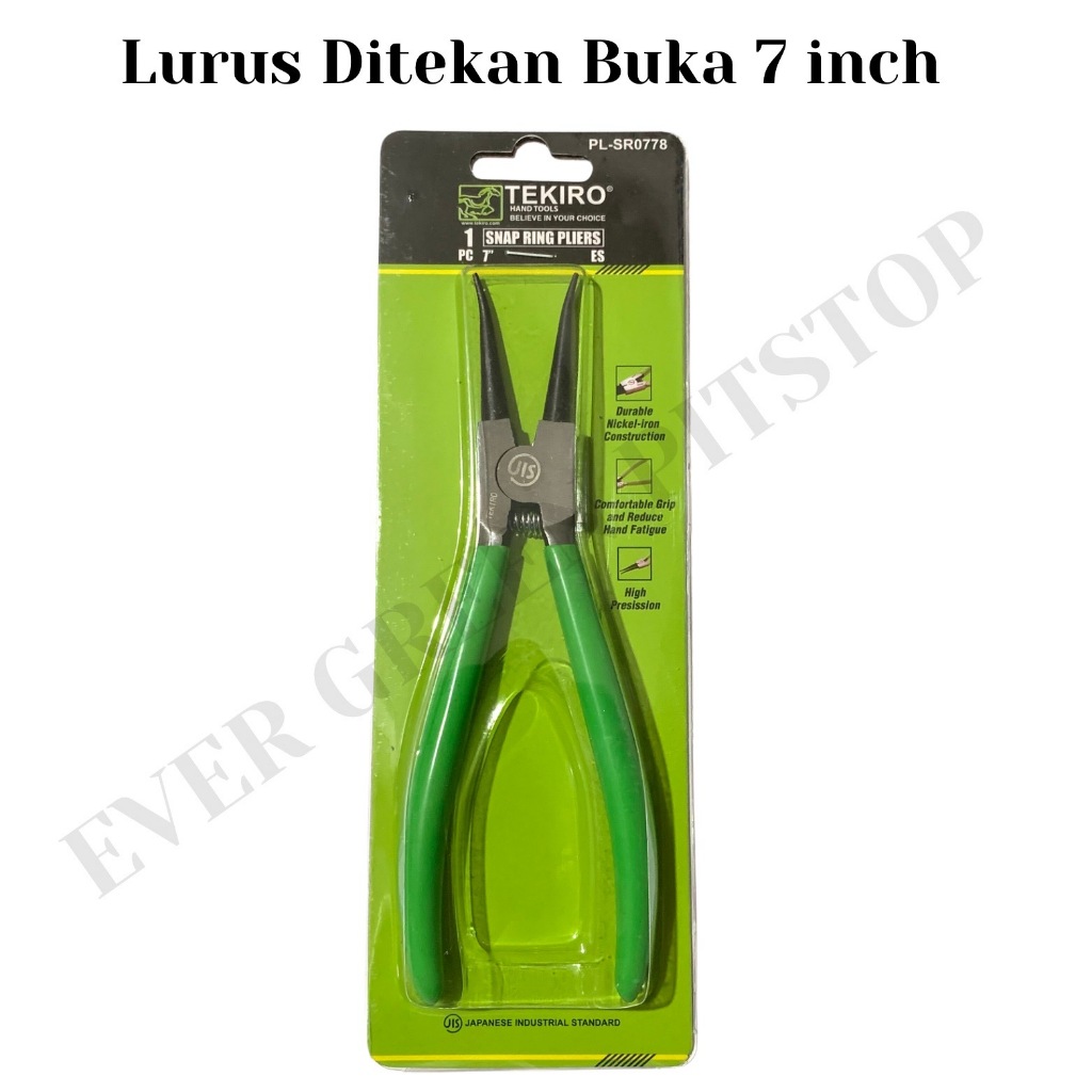Jual TEKIRO Tang Snap Ring LURUS BUKA 7 inch Ditekan Ngebuka ES 7" Tang ...