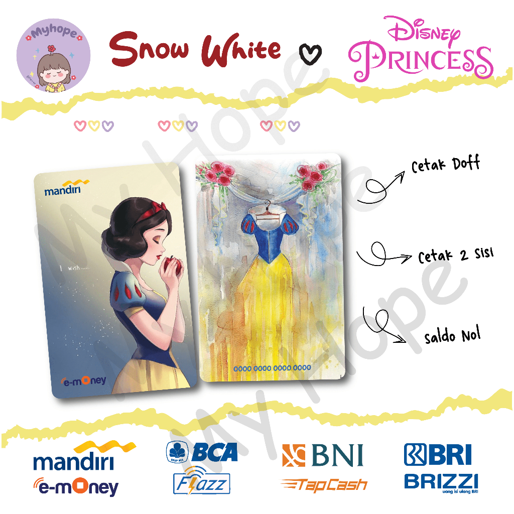 Jual Emoney Etoll Custom design PRINCESS DISNEY Cute Kartu Mandiri E ...