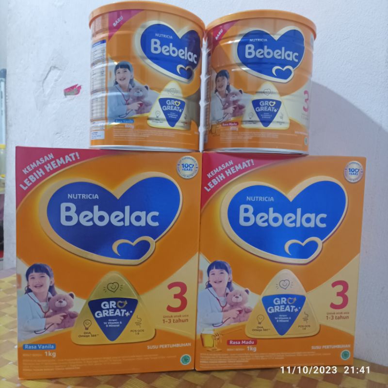 Jual Bebelac 3 Kaleng / Kotak 1kg 1000gr Vanila Madu Vanilla Susu 1-3 ...
