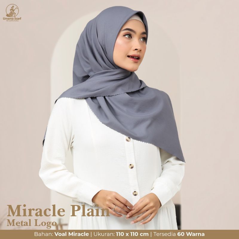 Jual HIJAB SEGI EMPAT VOAL MIRACLE PLAIN LC 110 X 110 CM || UMAMA HIJAB POLOS | Shopee Indonesia