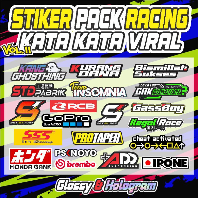 Jual STIKER RACING KEREN KATA KATA VIRAL LOGO UNTUK HELM MOTOR LAPTOP ...