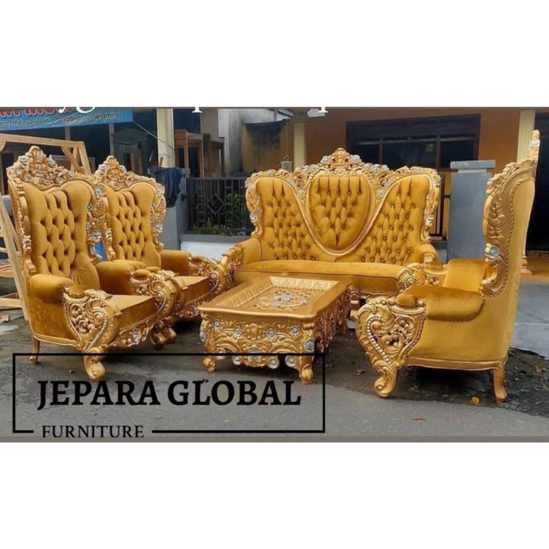 Jual kursi sofa ukir belagio jati gold luxury ( kursi tamu ukir jati ...