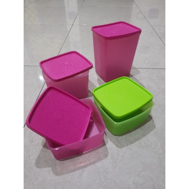 Jual Tupperware Original Preloved Large square Medium square Small ...