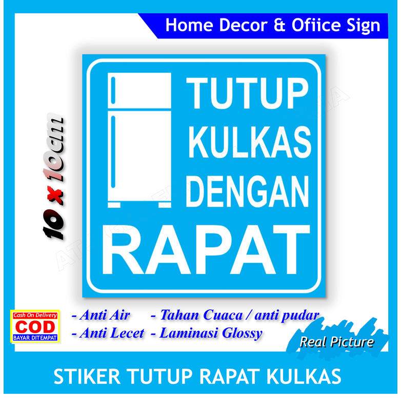 Jual Label stiker tutup kulkas dengan rapat sticker hemat listrik jaga ...