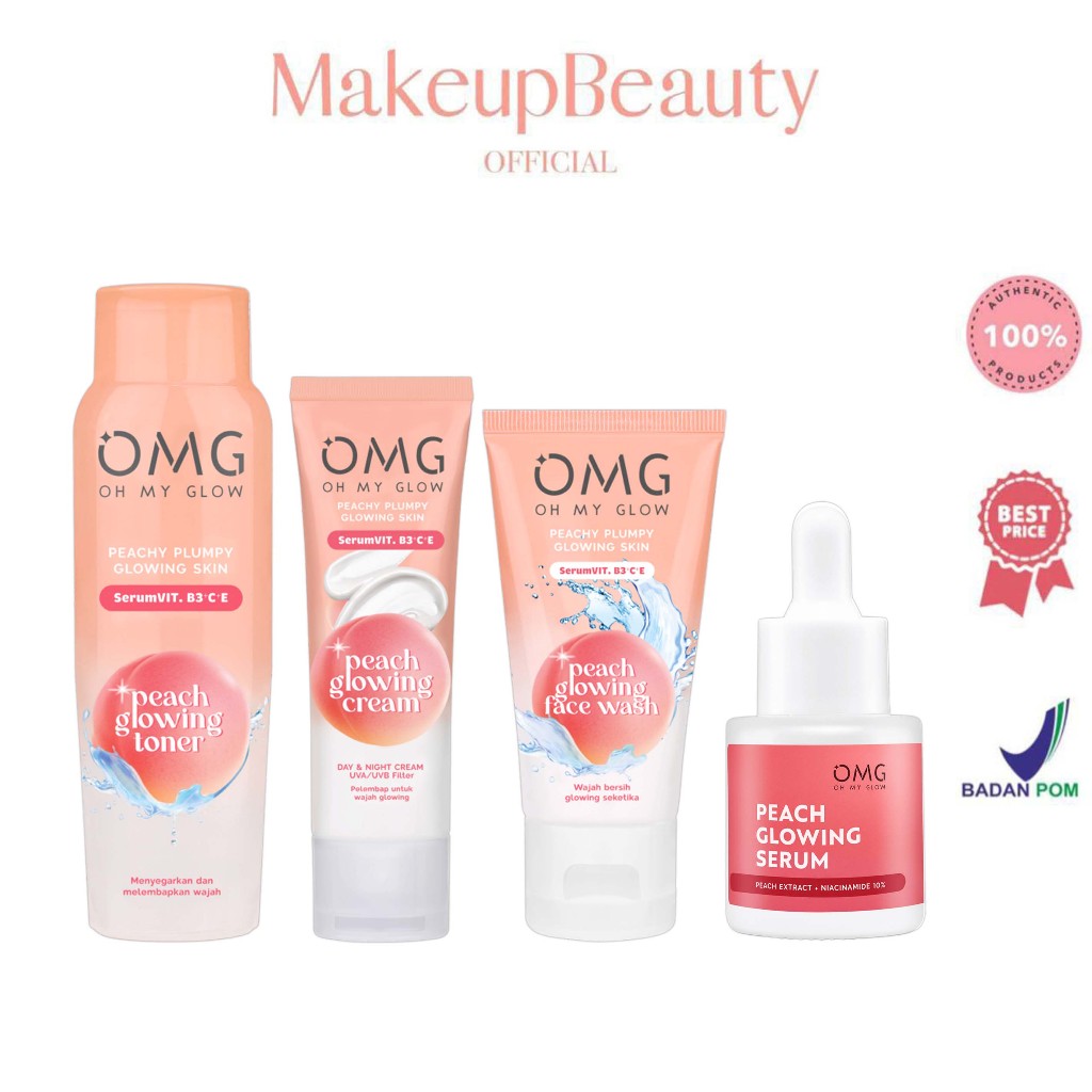 Jual OMG OH MY GLOW Peach Glowing Series - Serum | Cream | Toner | Face ...