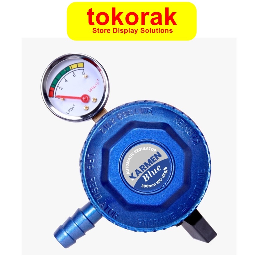 Jual KARMEN REGULATOR METER BLUE KEPALA GAS LPG PREMIUM QUALITY SNI ...