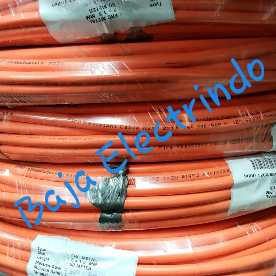 Jual Kabel Tahan Api FRC 2x1,5mm @50M METAL Fire Resistant Cable 2x1,5 ...