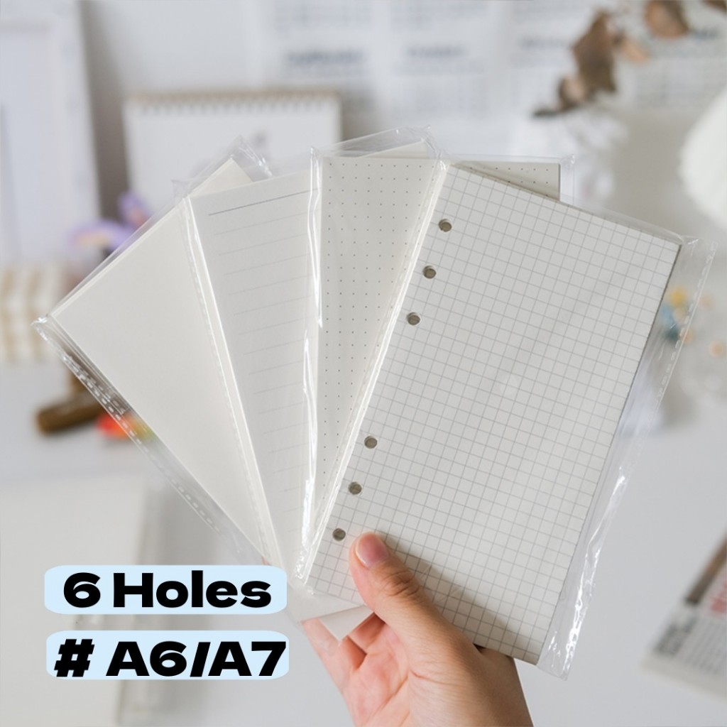 Jual A6/A7 refill notebook ISI BINDER KERTAS NOTEBOOK A6 A7 6 LUBANG 6 ...