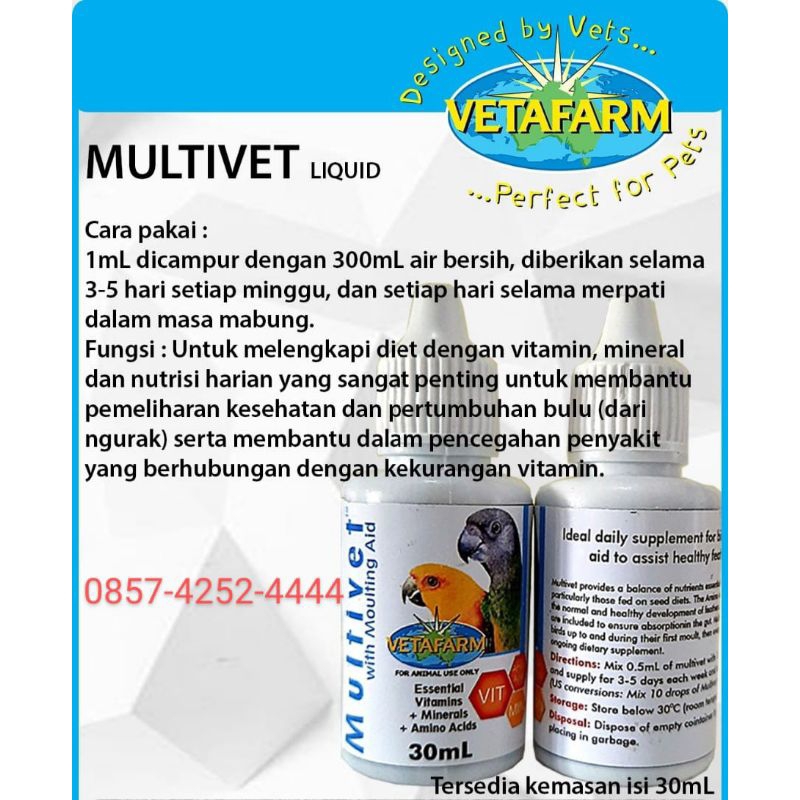 Jual MULTIVET LIQUID VETAFARM 30ML | Shopee Indonesia