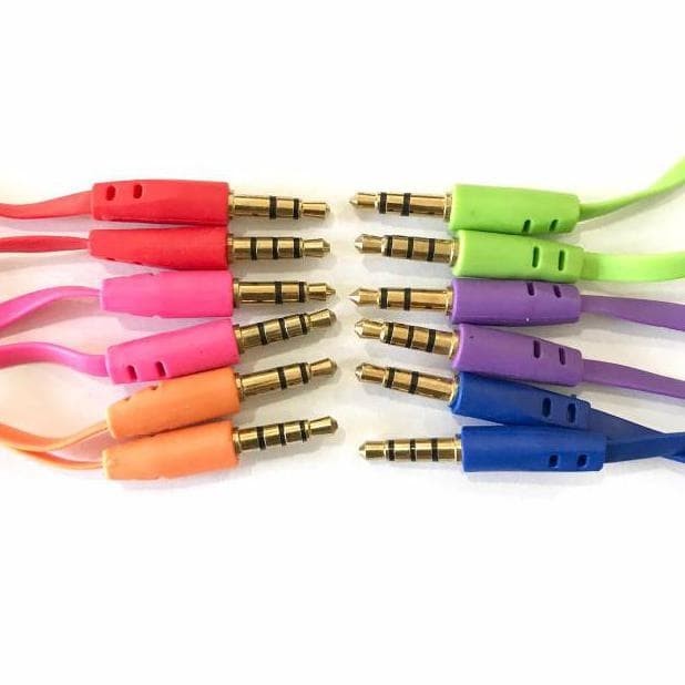 Jual Kabel Aux warna Jack 35mm Kabel Audio Cable Plus Mic | Shopee ...