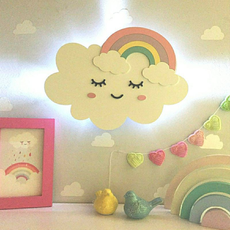 Jual Lampu tidur awan aesthetic unik lucu model awan pelangi besar ...