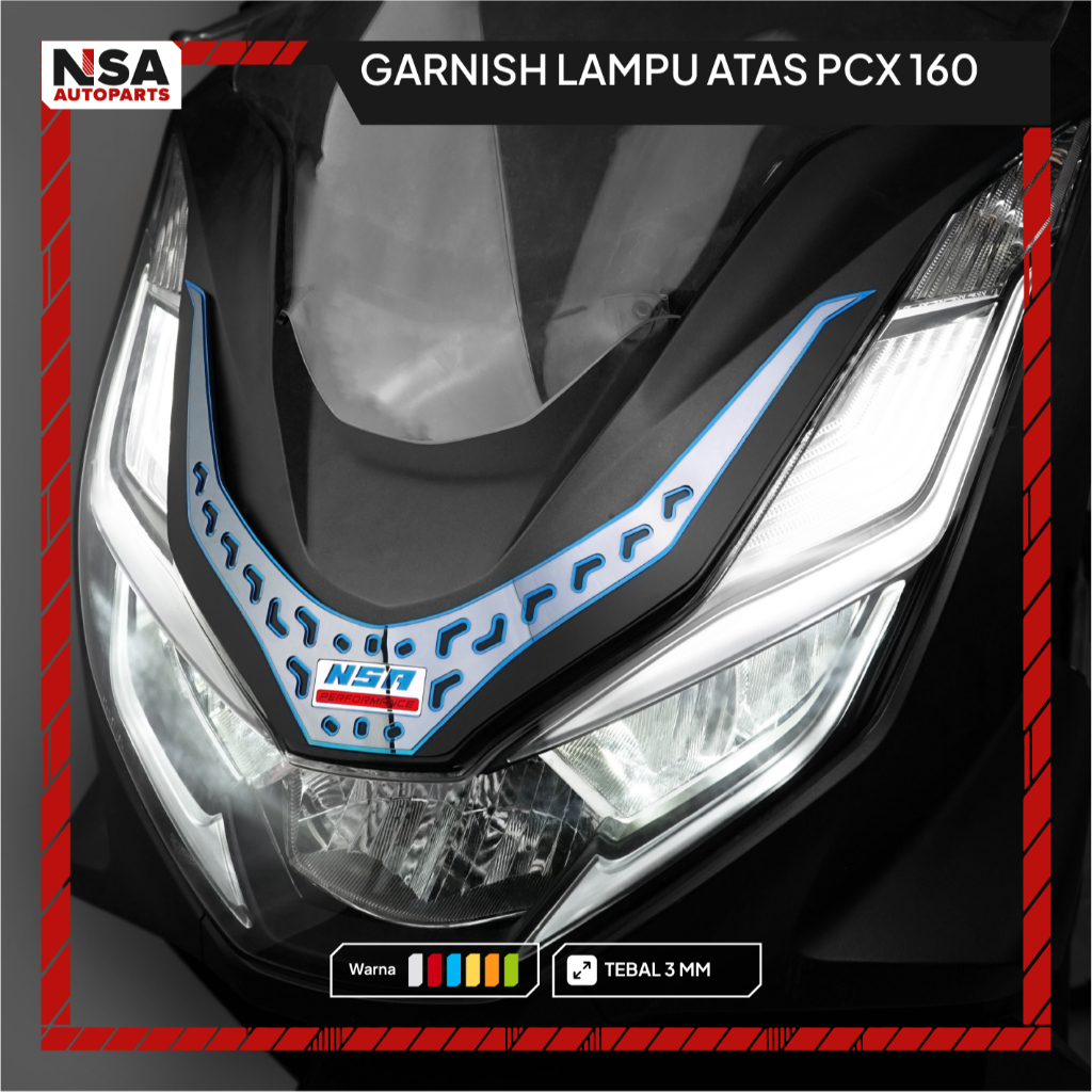 Jual GARNISH PCX 160 HEAD LIGHT GARNISH PCX 160 ATAS LAMPU DEPAN GOLD ...