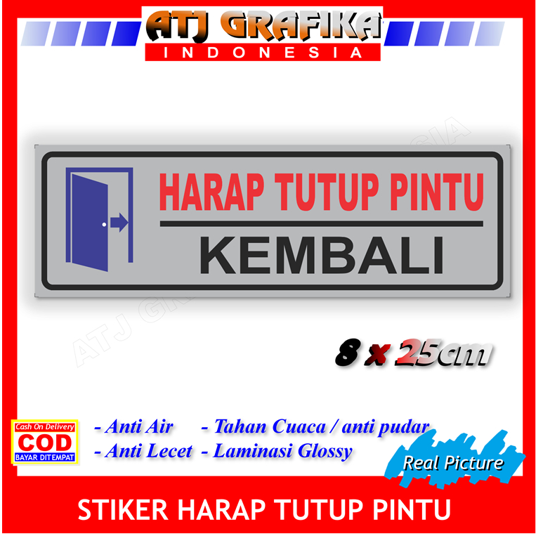 Jual Label stiker harap tutup pintu kembali sticker kamar gudang toko ...