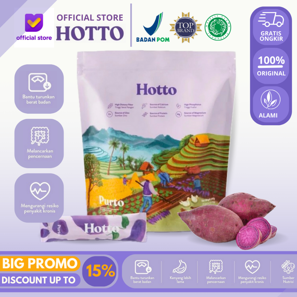 Jual Hotto Purto Multigrain 1 Pouch (16 Sachet) Minuman Solusi Diet Menyehatkan | Shopee Indonesia