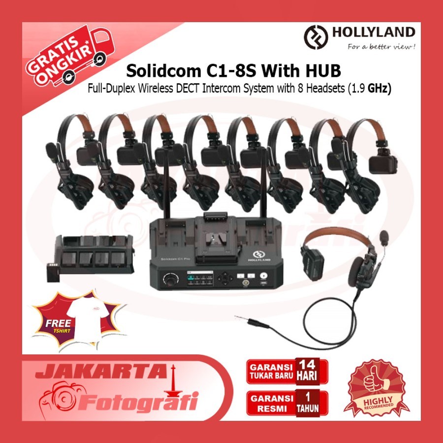 Jual Hollyland Solidcom C1 Pro-8S Full-Duplex Wireless Intercom System with 8 Headsets | Shopee ...
