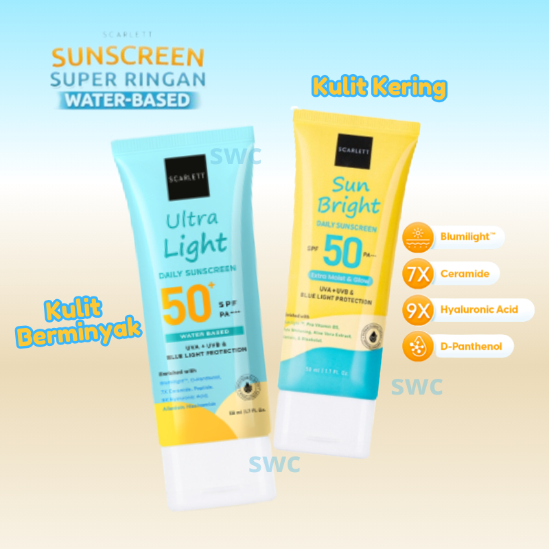 Jual Scarlett Whitening Sunscreen Ultra Light Sunscreen | Sun Bright | Shopee Indonesia