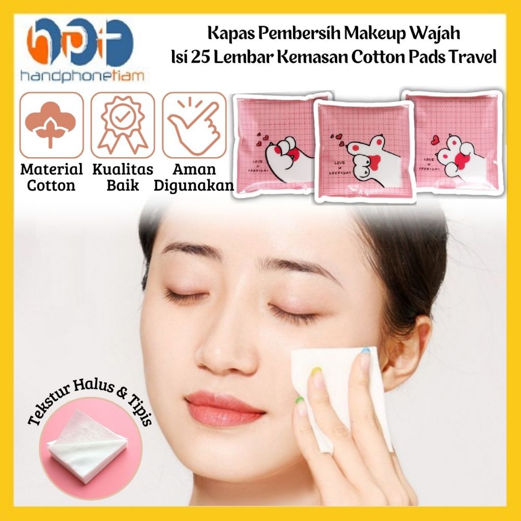 Jual Kapas Tipis Pembersih Makeup Wajah Isi 25 Lembar Karakter Kemasan ...