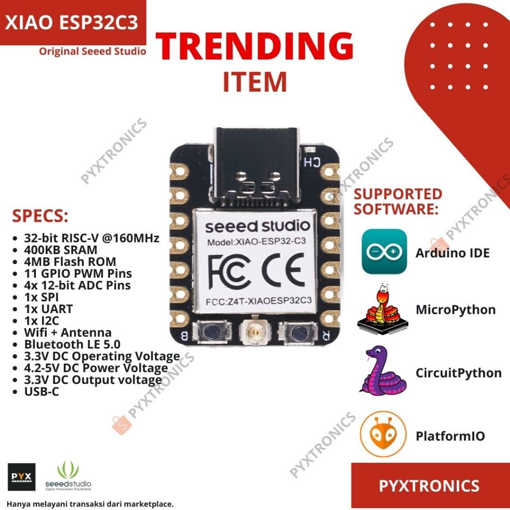 Jual Seeed XIAO ESP32C3 Tiny RISC-V MCU ESP32 C3 WiFi Bluetooth BLE 5.0 ... Jual Seeed XIAO ESP32C3 Tiny RISC-V MCU ESP32 C3 WiFi Bluetooth BLE 5.0 ...