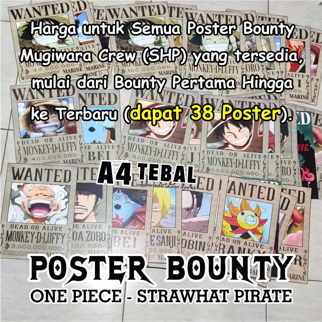Jual Semua Bounty Mugiwara Crew (38 Poster) dari Pertama Hingga Pasca ...