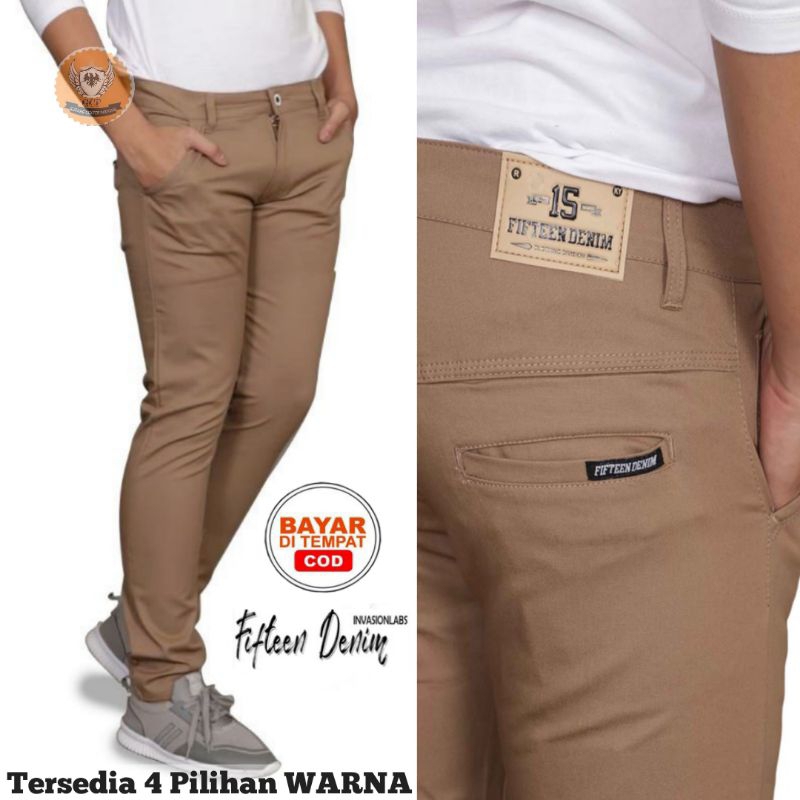 Jual Celana Chino Panjang Pria Slimfit Katun Strecth Melar Cocok Buat Kerja Harian | Shopee ...