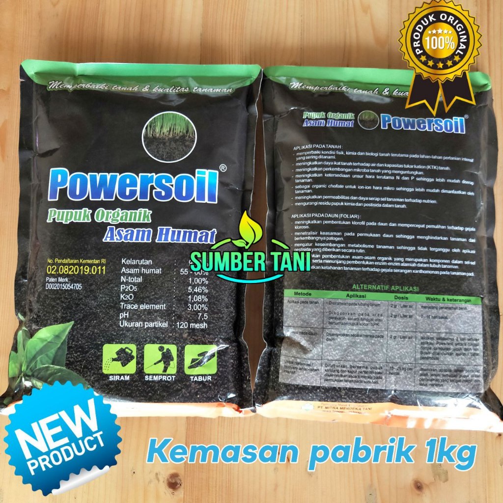 Jual Powersoil 1kg Humic Acid 60% asam humat ( pupuk pembenah Tanah) | Shopee Indonesia