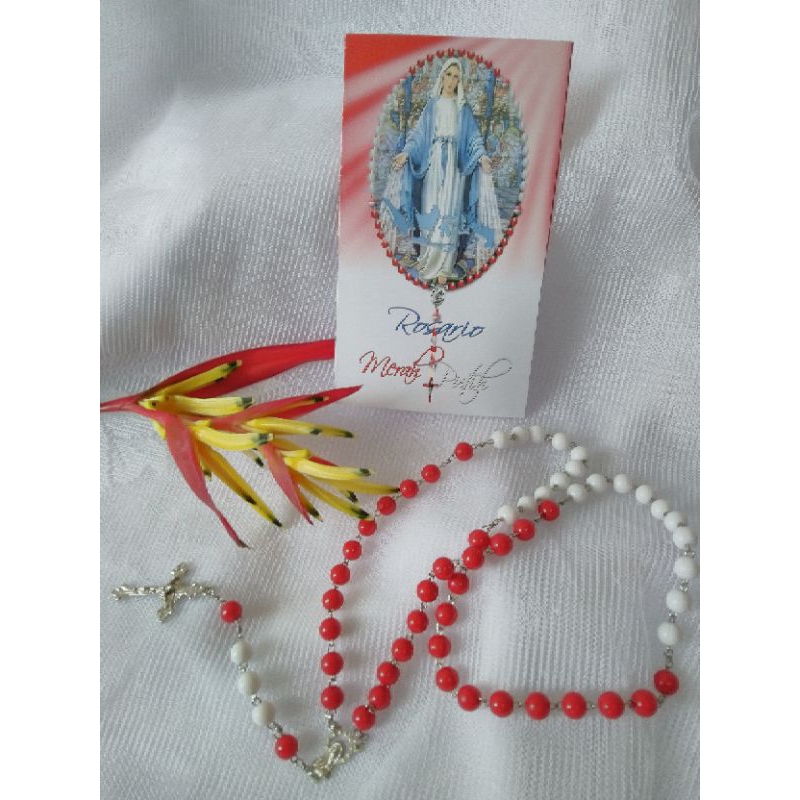 Jual Paket Lembar Doa dan Rosario Merah Putih | Shopee Indonesia
