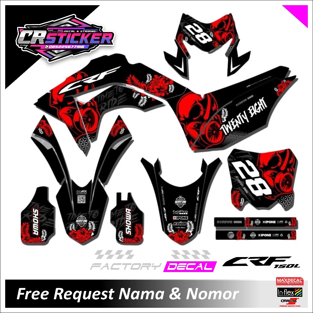 Jual Decal CRF 150 L Full Body Supermoto Keren - DECAL CRF WR KLX ...