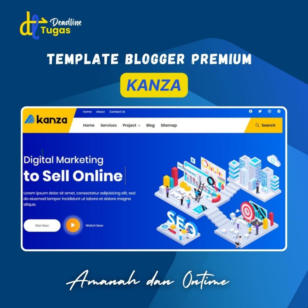 Jual Template Premium Kanza Responsive Goomsite Blogger | Shopee Indonesia
