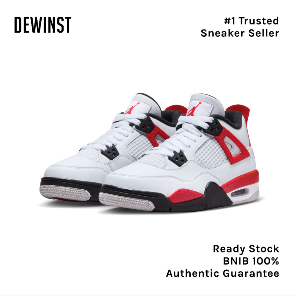 Jual Air Jordan 4 Retro Red Cement GS | Shopee Indonesia