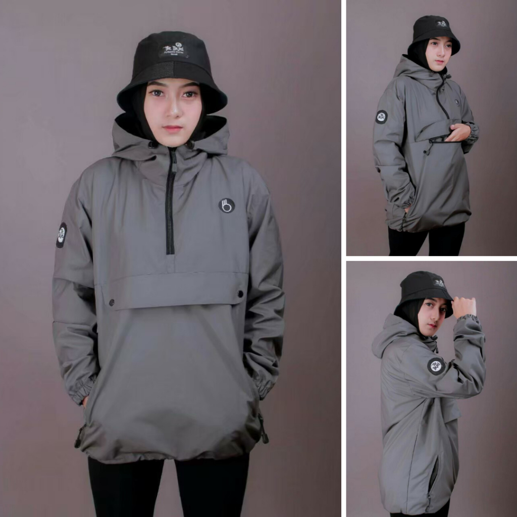 Jual JAKET PARASUT PRIA DAN WANITA MODEL CAGOULE SIMPLE WATERPROOF M L ...