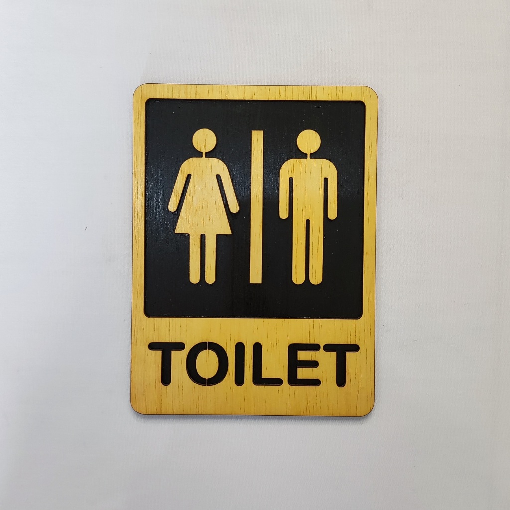 Jual Sign Papan Nama TOILET Hiasan dinding kayu huruf timbul | Shopee ...