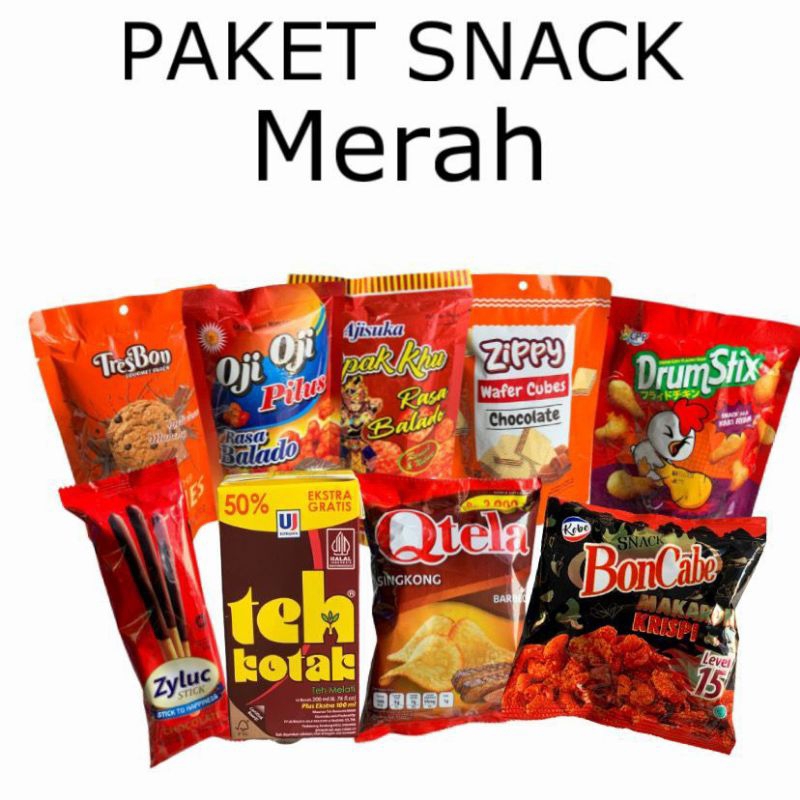 Jual PAKET SNACK MERAH | Shopee Indonesia