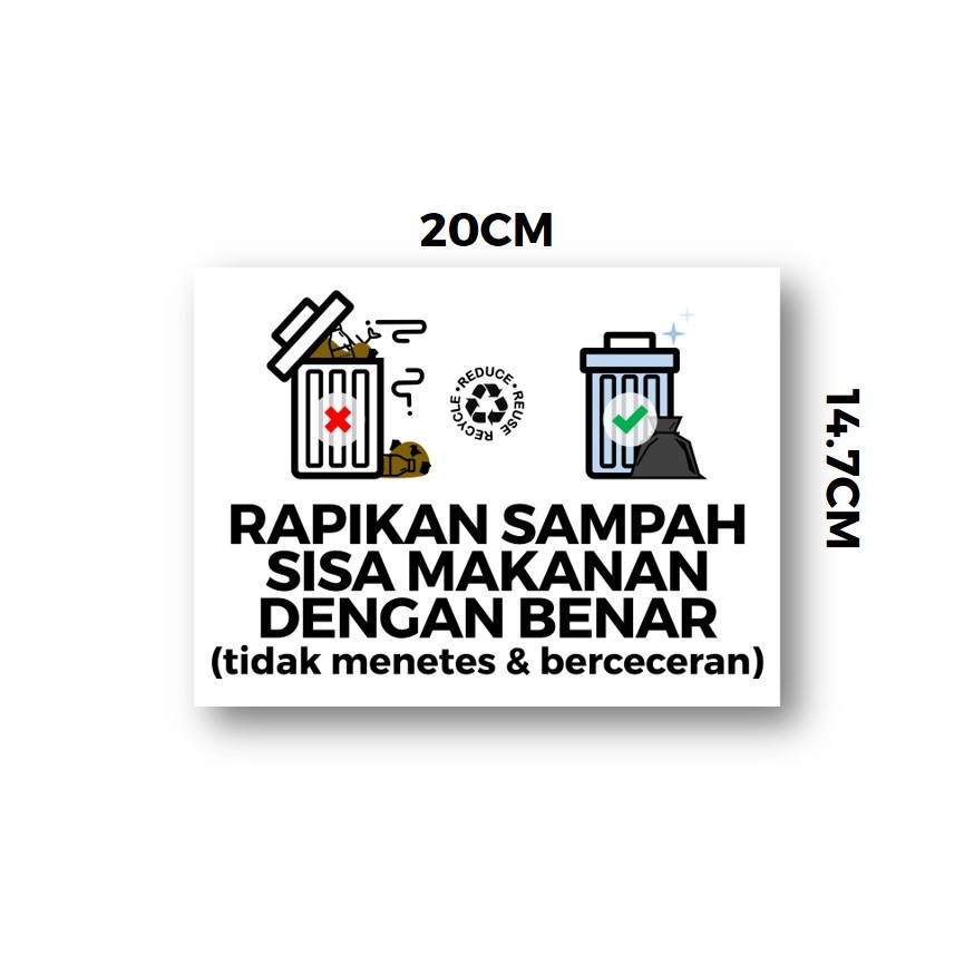 Jual Stiker Sampah | Stiker Rapikan Sampah | Stiker Sampah Penuh Segera ...