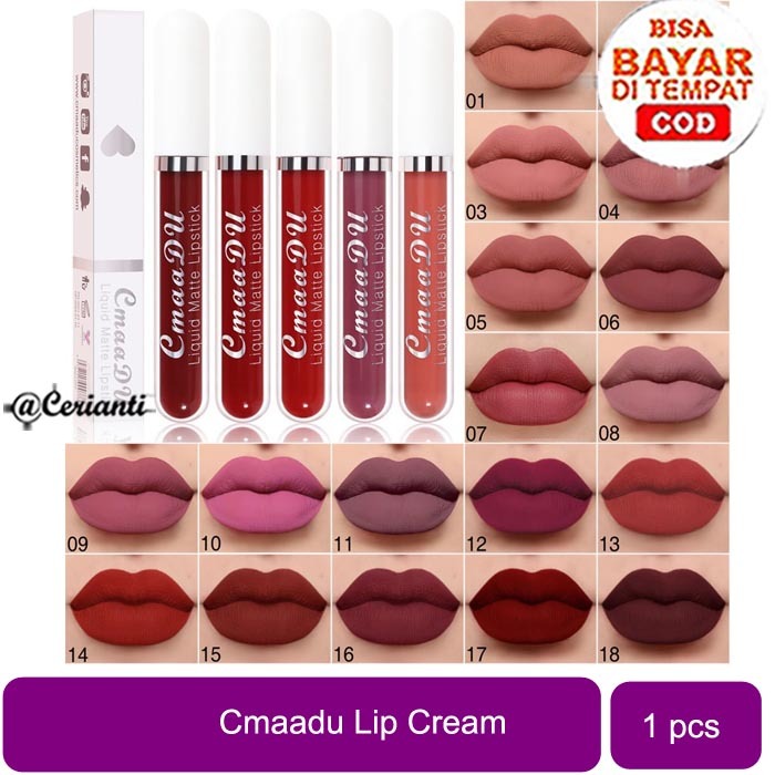 Jual CMAADU LIQUID MATTE LIPCREAM LIPSTICK MINI 18 COLORS WATERPROOF ...