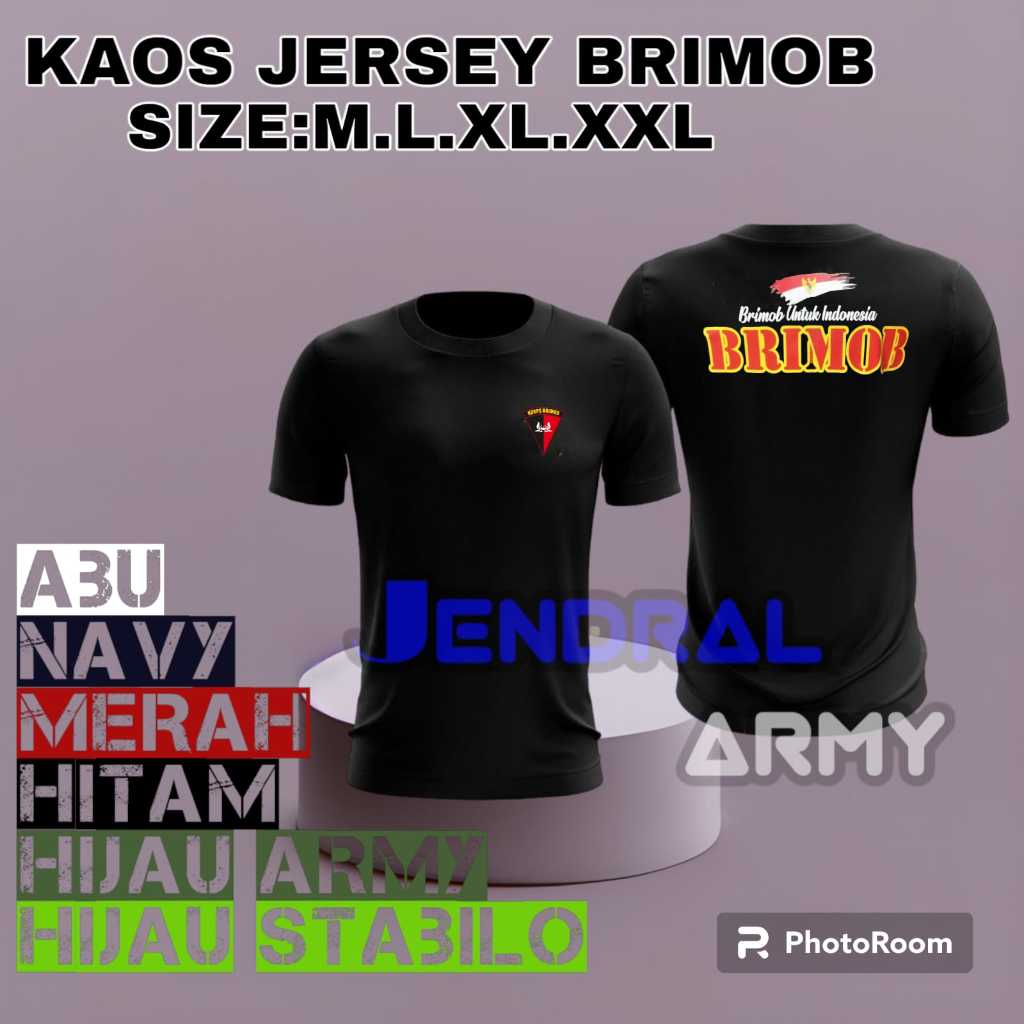 Jual KAOS JERSEY PORS BRIMOB HITAM / KAOS PENDEK HITAM-KAOS PRIA-KAOS ...