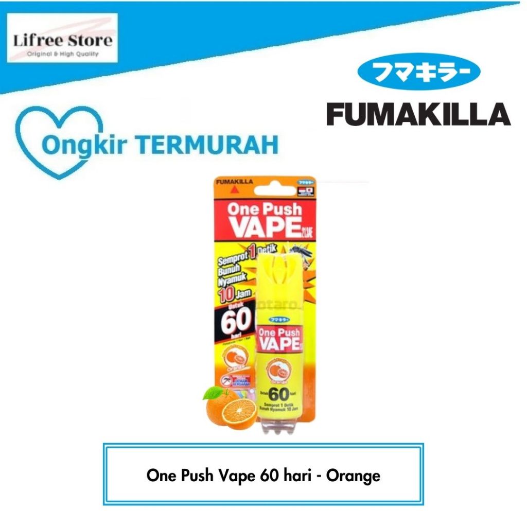 Jual Obat Nyamuk One Push 60 Hari Orange Vape Fumakilla | Shopee Indonesia