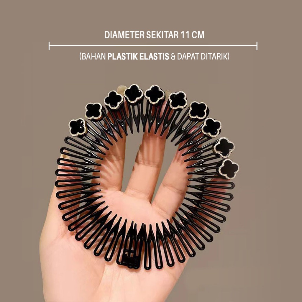 Jual Bando plastik sisir rambut jepit simple fleksibel elastis ...