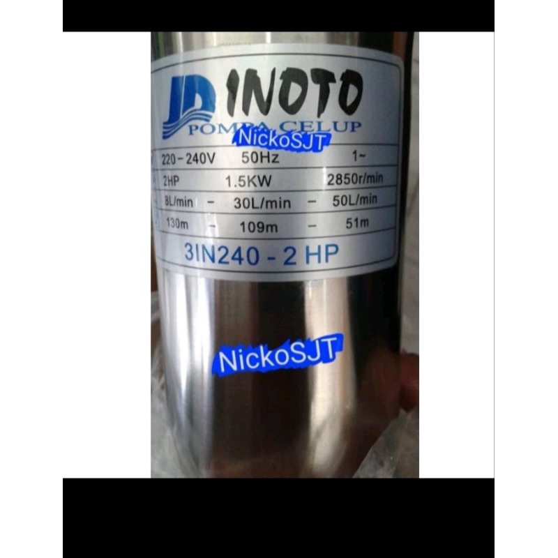 Jual Pompa submersible Sibel Inoto 3in 240 2HP Pompa Celup + Kontrol ...