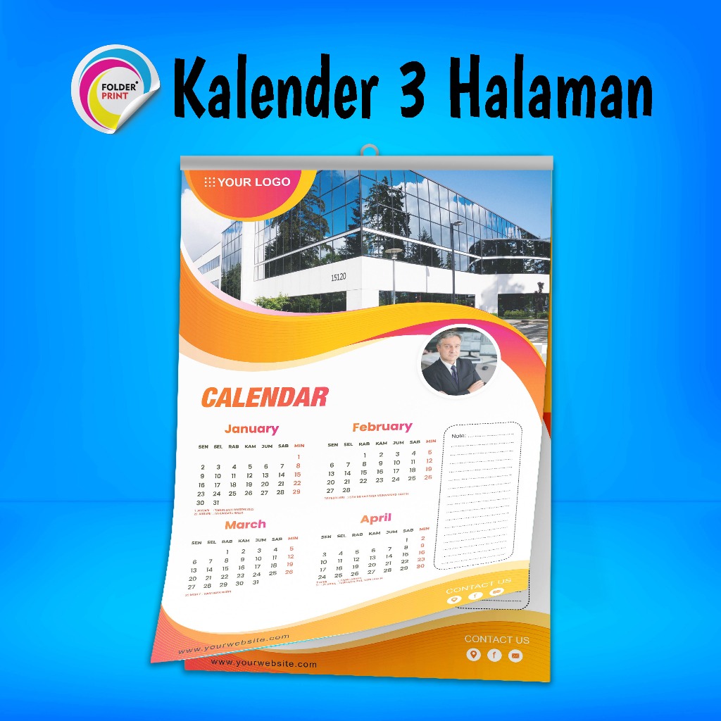 Jual Cetak Kalender Dinding 3 Lembar Halaman Custom Free Design ...