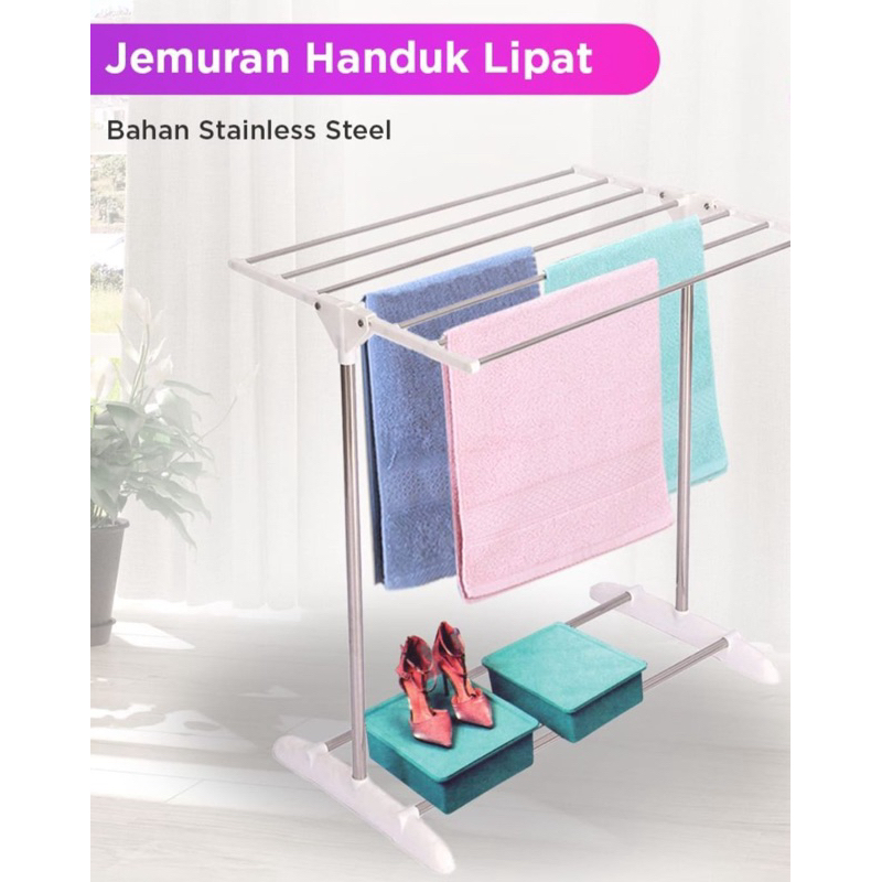 Jual JEMURAN HANDUK PORTABLE JEMURAN SERBAGUNA | Shopee Indonesia
