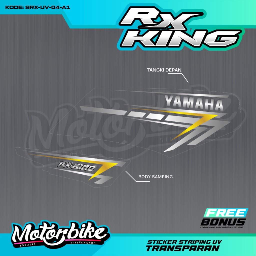Jual STRIPING UV STIKER MOTOR RX KING MOTIF LIST SIMPEL CUSTOM TERMURAH ...