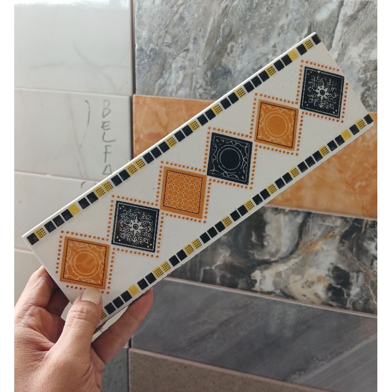 Jual list keramik dinding 8x25 lis dinding estetik 8x25 sandira brown ...