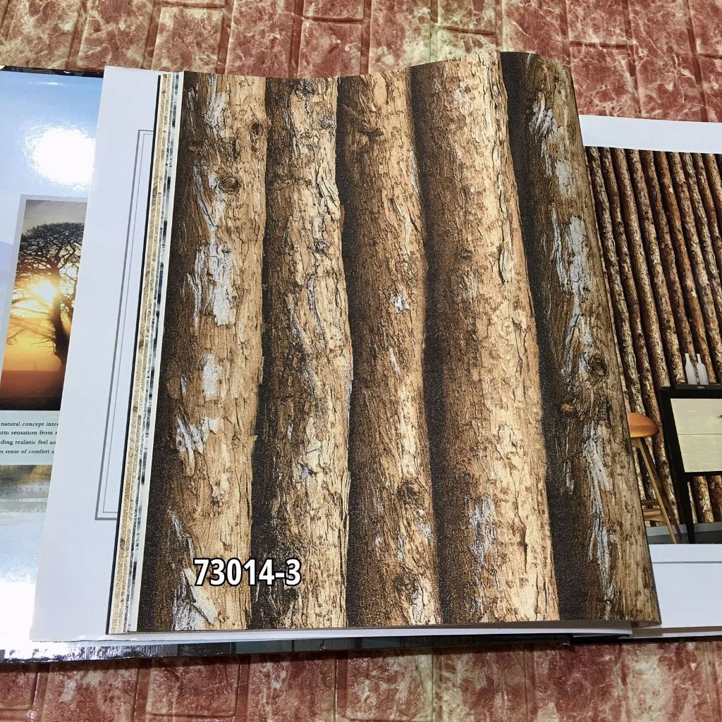 Jual Wallpaper Dinding Kayu Pohon Coklat Abu 3d Alami Nature Shopee