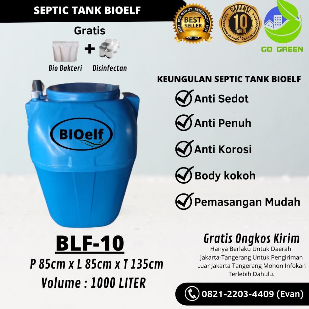 Jual Septic Tank Bioelf, Septictank Biotech, Biofil 1000 Liter | Shopee ...